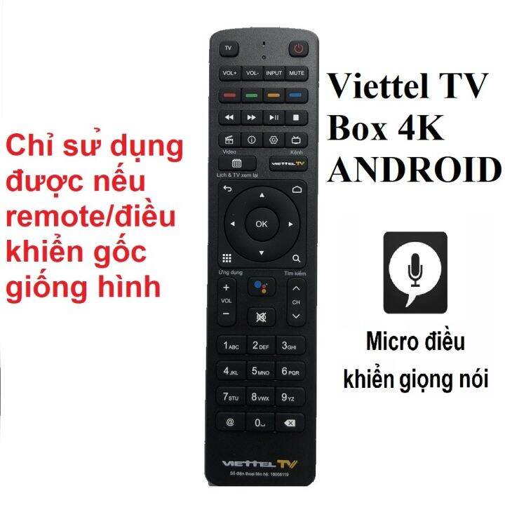Remote điều khiển đầu thu Viettel TV Box 4K Viettel Android TV box điều ...