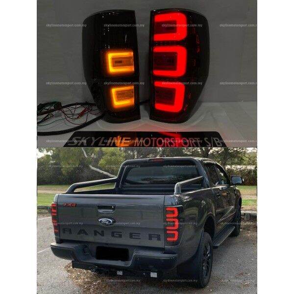Ford Ranger T6 T7 T8 Led Tail Lamp Light Bar Smoke 2012 2013 2014 2015 ...
