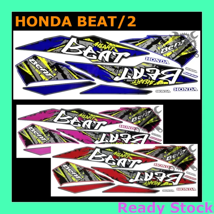 Honda Beat Model 2 Sticker Body Stripe Strike Motor Honda Beat/2 | Lazada