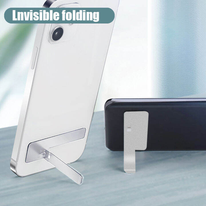 Ultra-Thin Mini Metal Folding Phone Holder Alloy Invisible Mobile Stick ...