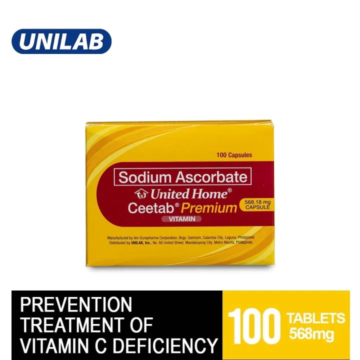 United Home Ceetab Premium (Sodium Ascorbate) (Non-Acidic Vitamin C for ...