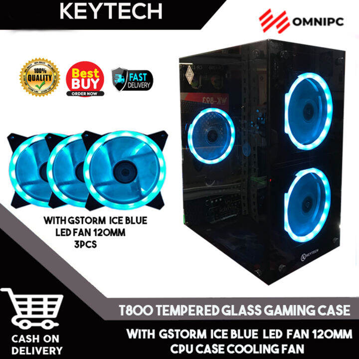 OMNIPC BEST BUY KEYTECH T800 TEMPERED GLASS Side and Front panel ...