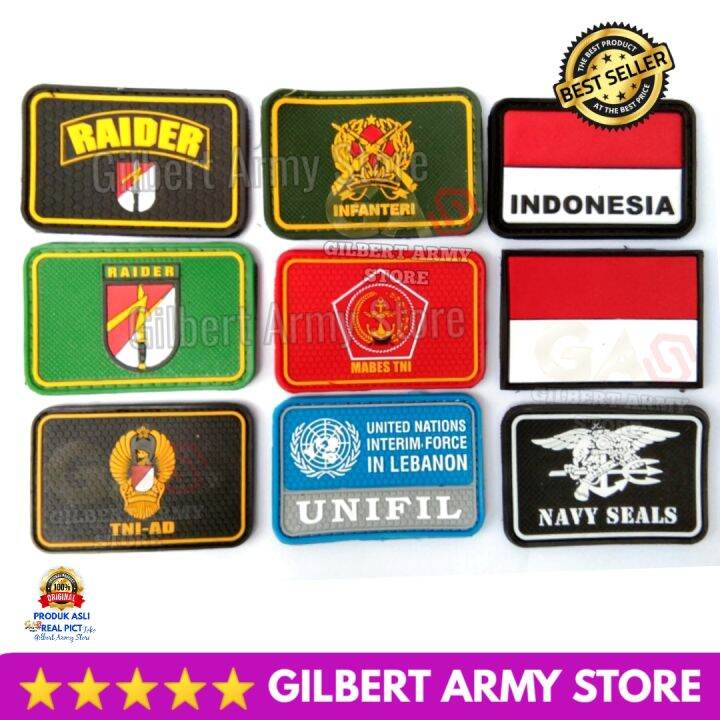 GILBERT ARMY STORE Patch Rubber Karet Logo Kesatuan Tni Raider Tni AD ...