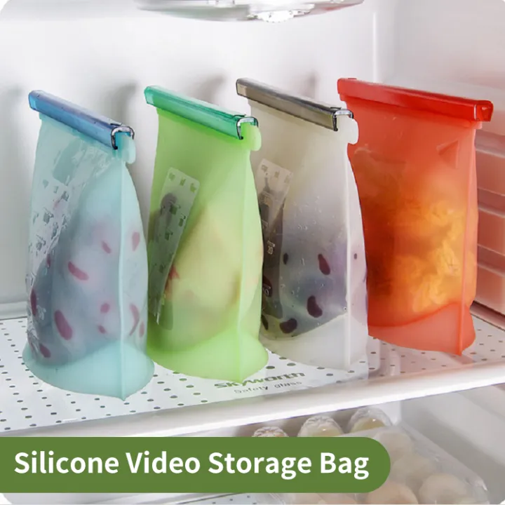 Silicone Freshness Protection Package Food Storage Wrap Bag Reusable ...