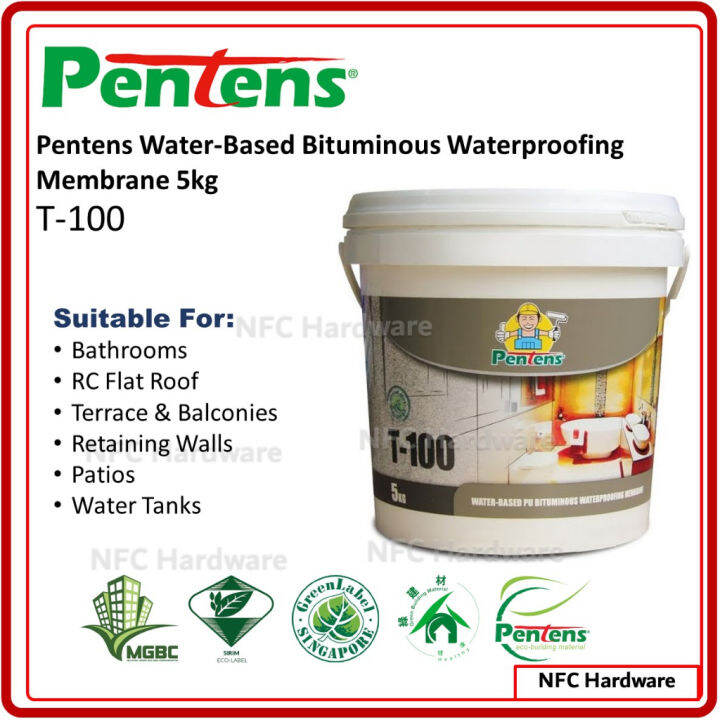 PENTENS T-100 Water-Based Bituminous Waterproofing 5kg | Lazada
