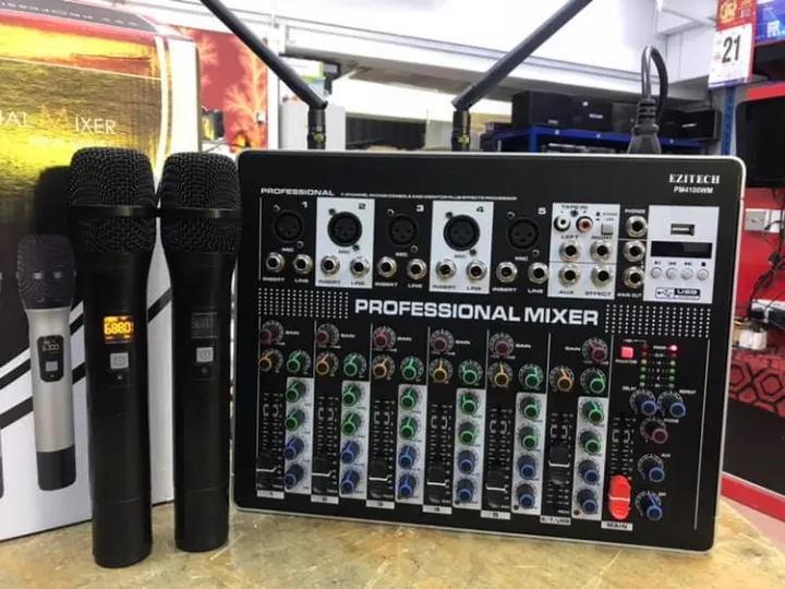 Ezitech 7Channel Power Mixer With Microphone PM4100WM | Lazada