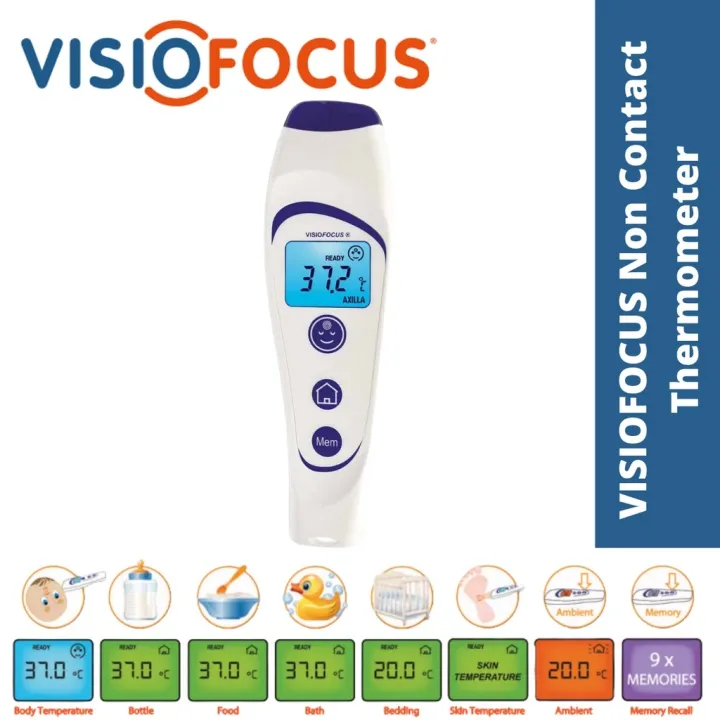 [1 YEAR WARRANTY] VISIOFOCUS 6-in-1 Infrared Forehead Thermometer | Lazada