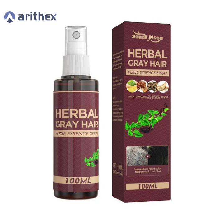 ARITHEX White Beard Hair To Natural Color Spray Herbal Black Hair Serum ...
