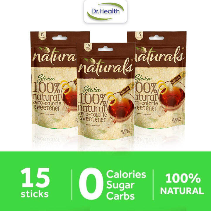 NATURALS STEVIA 1 pack x 15 sticks, 100% Natural Zero Calorie Sweetener ...