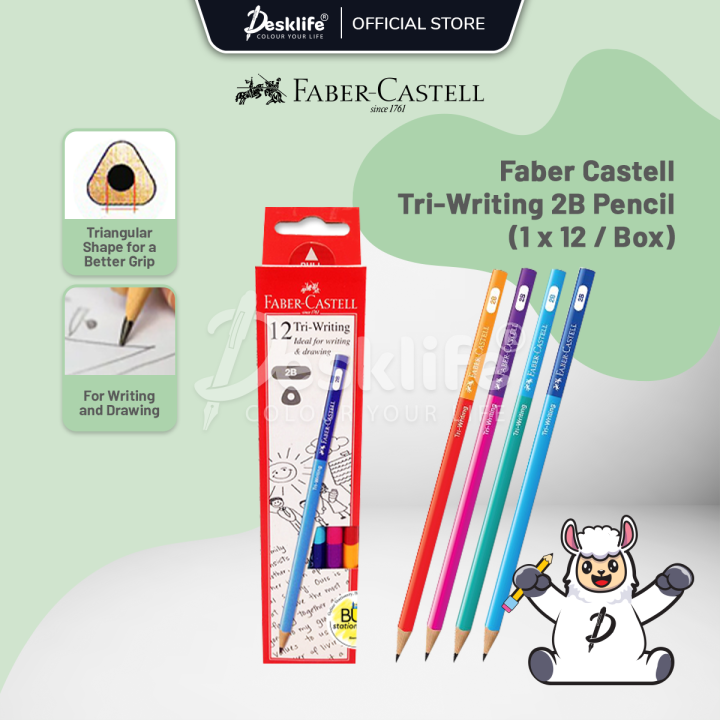 Desklife Faber Castell 2B Pencil Tri Writing Triangular Shape Exam ...
