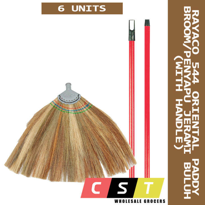 RAYACO 544 Oriental Paddy Broom/Penyapu Jerami Buluh with Handle X 6 ...