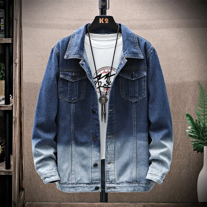 2022ผู้ชายเสื้อผ้าออกแบบแฟชั่นผู้ชายแจ็คเก็ตยีนส์ขนาดบวกฤดูใบไม้ร่วงฤดูใบไม้ผลิแจ๊กเก็ตลำลอง ...