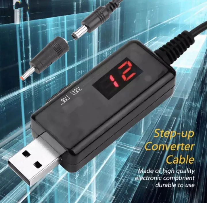 9V 12V USB Boost Cable 5V Step Up to 9V 12V Adjustable Voltage Converter 1A Step-up Volt ...