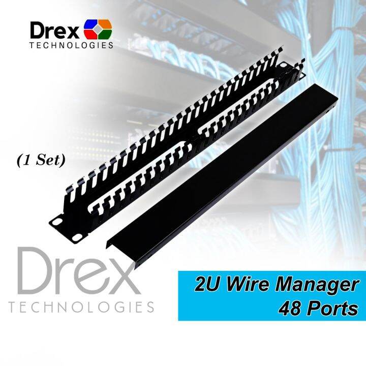 ( 1 Set) 48 Slot Horizontal Cable Management 2U or 2RU 19inch Rack ...