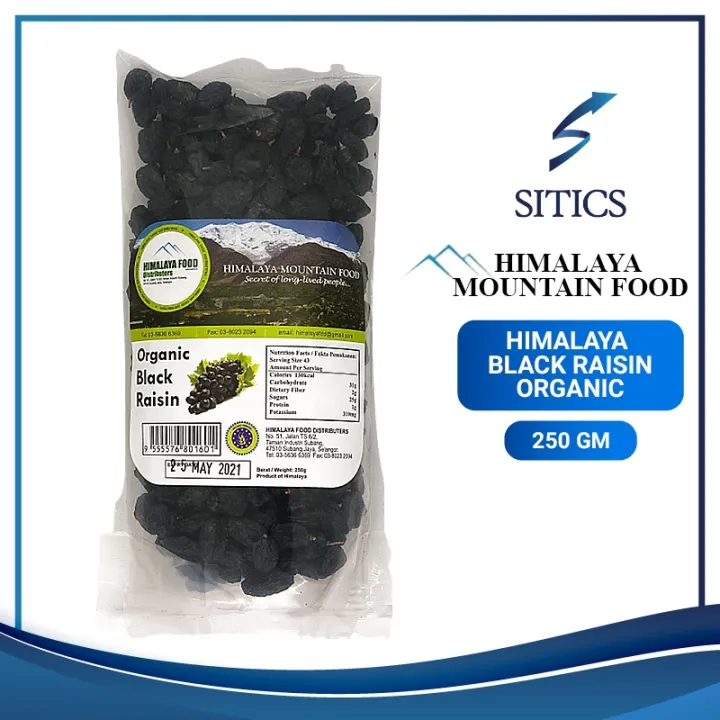 HIMALAYA FOOD Organic Black Raisin 250gm Raisin Dried Fruit Kismis ...