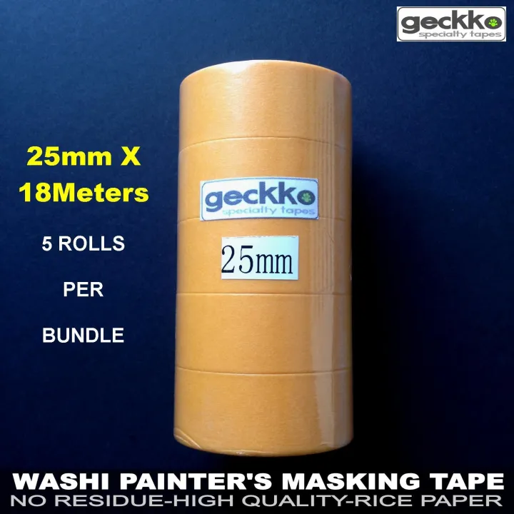 WASHI PAINTER’S MASKING TAPE by Geckko Specialty Tapes 25mm x 5s ...