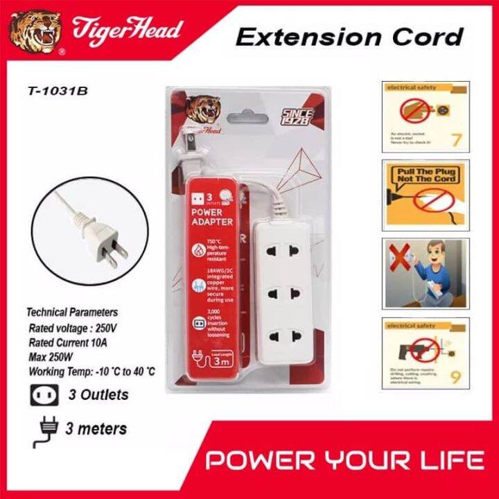 Tiger head Cable Socket General Purpose 3 Hole Outlets Power Extension ...
