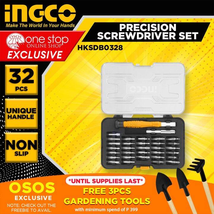 Ingco Tools Original 32PCS Precision Screwdriver Screw Driver Set HKSDB0328 •OSOS• | Lazada PH