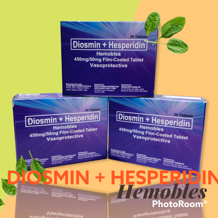DIOSMIN + HESPERIDIN 450mg/50mg - HEMOBLES 30's | Lazada PH