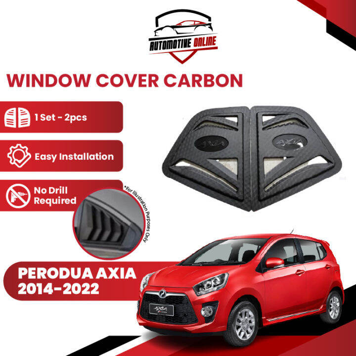 Perodua Axia Rear Window Side Louver Cover-Carbon | Lazada
