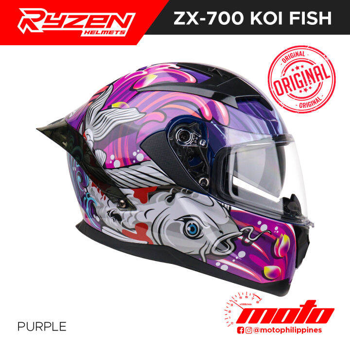 Moto RYZEN ZX700 Koi Fish Helmets Dual Visor | Lazada PH