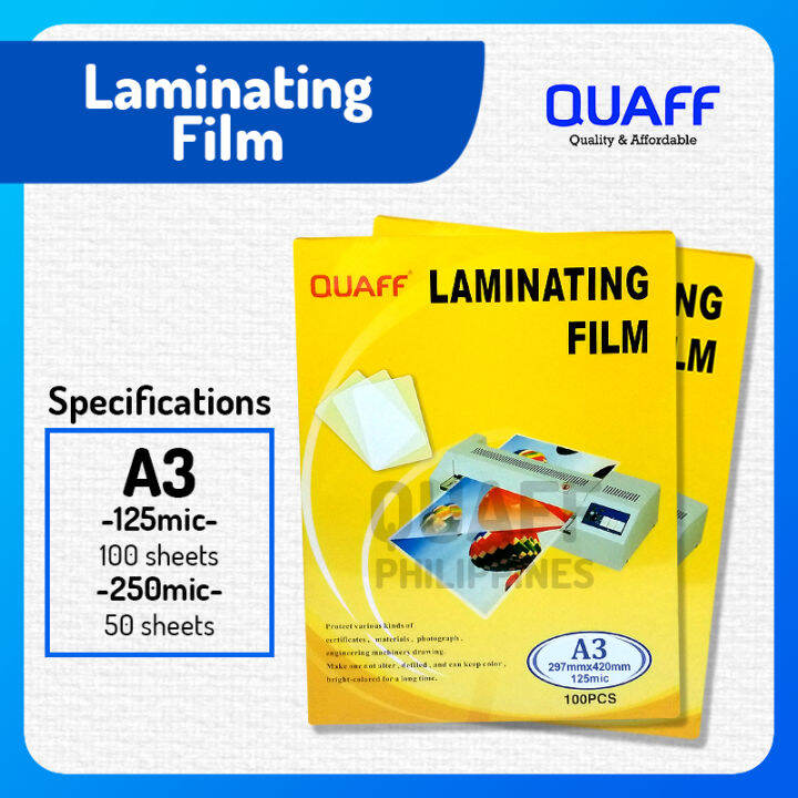A3 Size QUAFF Laminating Film 125micron / 250micron | Lazada PH
