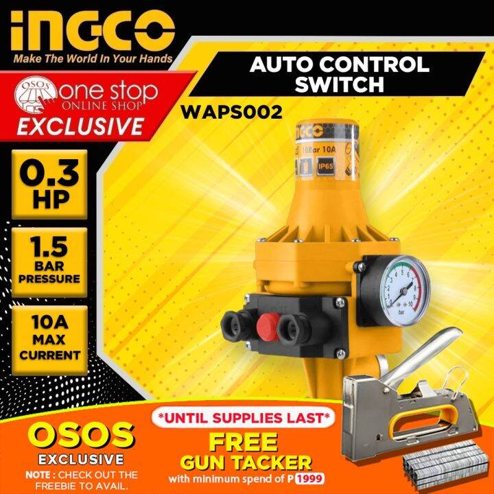 Original Brand of Ingco 10A Automatic Control Switch 10bar 1/3HP WAPS002 •OSOS• | Lazada PH