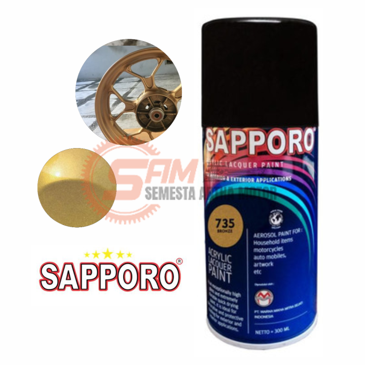 Pilox Sapporo Bronze 735 Cat Semprot Pilok Perunggu Aerosol Spray Metal ...