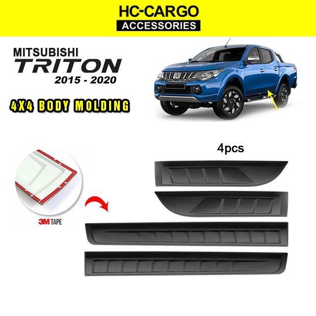 Mitsubishi Triton 2015 - 2020 4x4 Side Doors Cladding Molding Trim ...