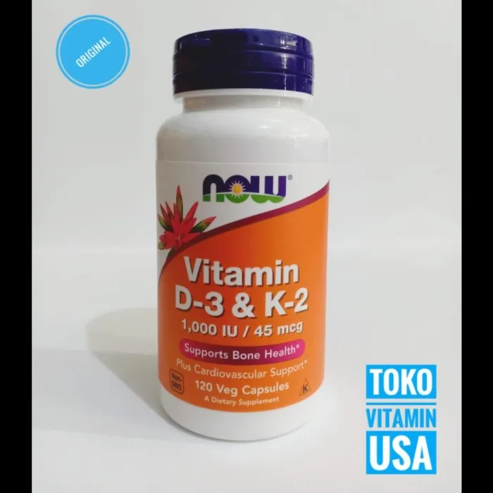 now foods vitamin d-3 & k-2 d3 k2 120 veg capsules 1,000 iu / 45 mcg (F5K6) vitamin d3 1000iu ...