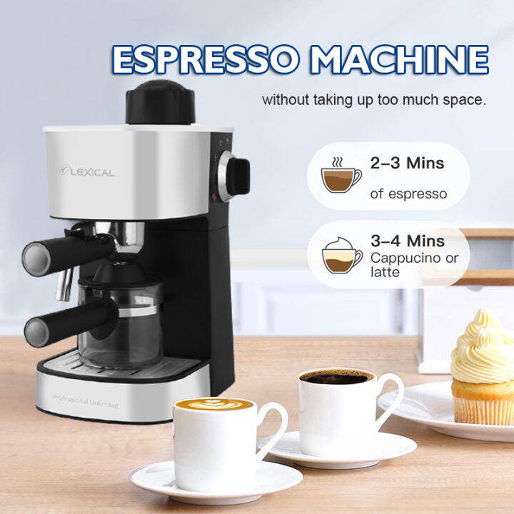 LEXICAL LEM-0601 Small Italian Coffee Maker with Milk Frother | Lazada PH