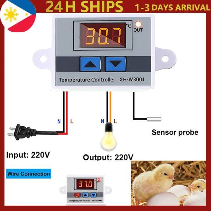 【Ready Stock】 Digital Thermostat XH-W3001 Digital Temperature Controller Thermal Control Switch ...