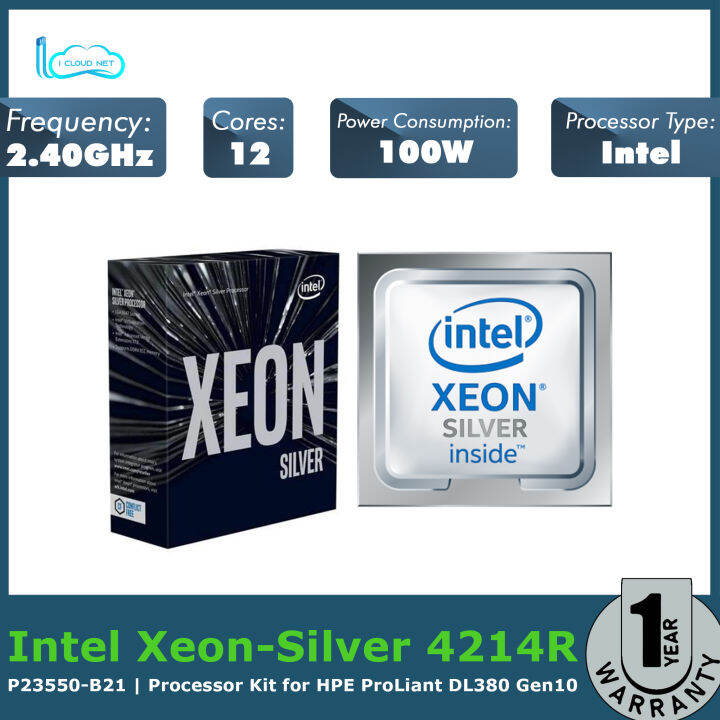HPE DL380 Gen10 Intel Xeon-Silver 4214R (2.4 GHz/12-core/100 W) processor kit (P23550-B21 ...