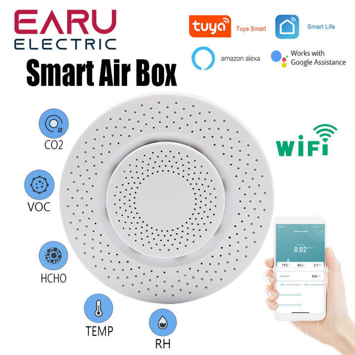 Tuya WiFi Smart Air Quality Sensor Air Formaldehyde VOC CO2 Temperature ...