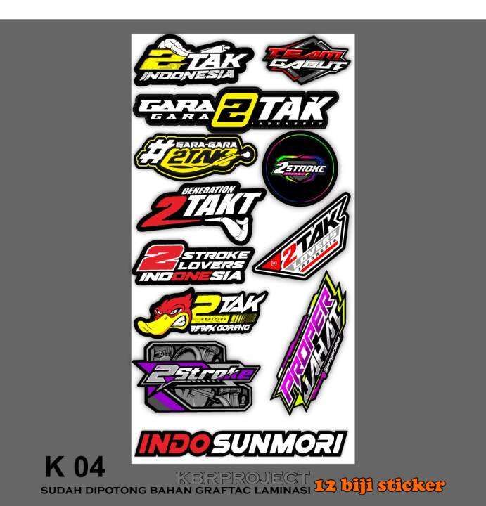 Sticker 2 tak terbaru / sticker two stroke viral sudah potongan bahan ...