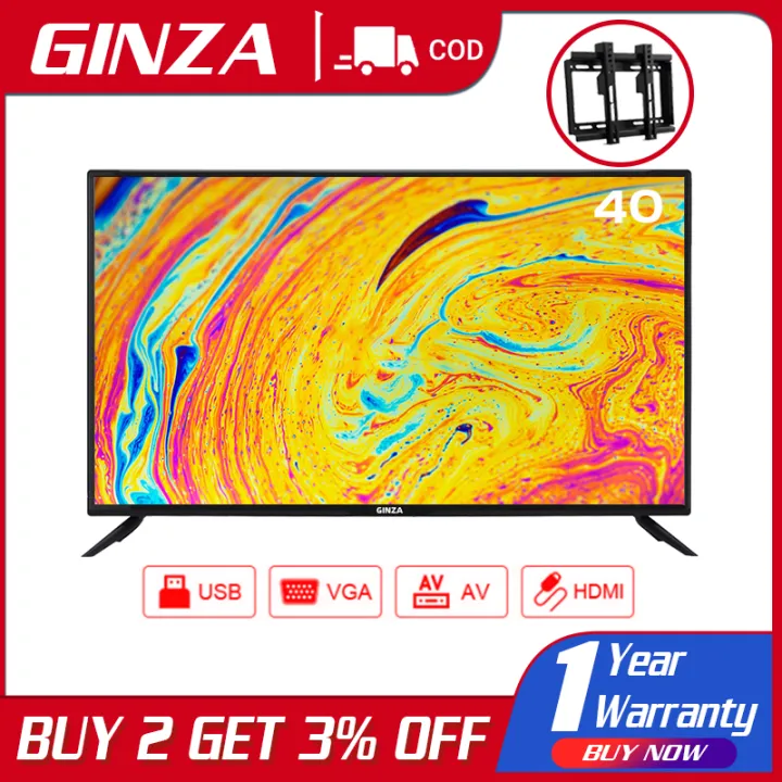 (Free Bracket ) GINZA 40 inch TV NOT Smart TV ultra-Slim Flat-Screen TV Frameless LED TV HD HDMI ...