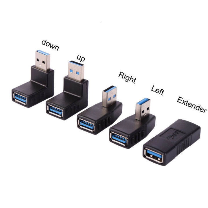 USB 3.0 Adapter 90 Degree Male to Female Coupler Connector Plug Angled ...