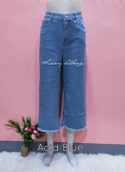 Pants Korean Wide Leg Maong For Women 100% Pure Maong Cotton | Lazada PH