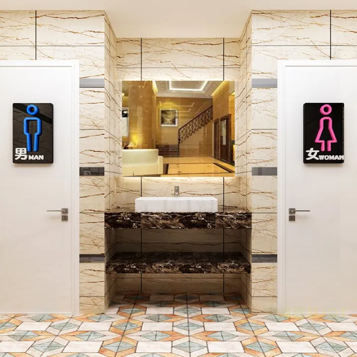 Men's and women's toilet indication wall stickers shopping malls ...