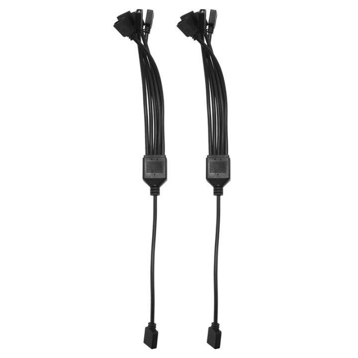2Pcs Fan RGB Splitter Adapter Cable Motherboard Extension 5V 3 Pin Fan ...