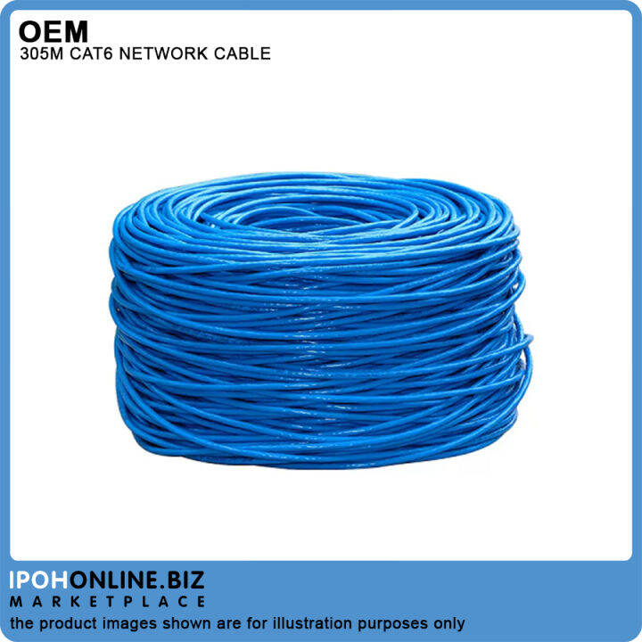 OEM Cat 6 High Speed Network UTP Cable (Blue) - 305m 1 Box | Lazada