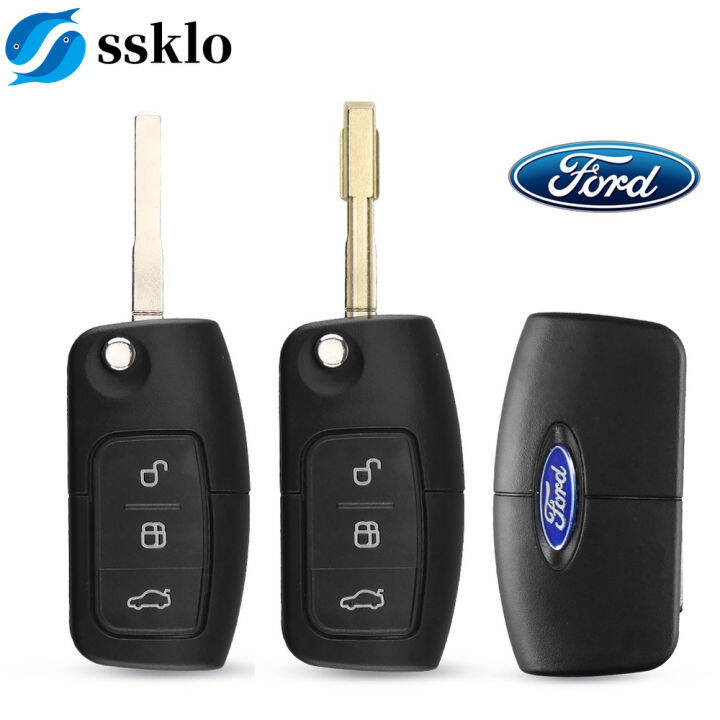 3 Button Flip Folding Remote Fob Cover Uncut Car Blank Key Shell for ...