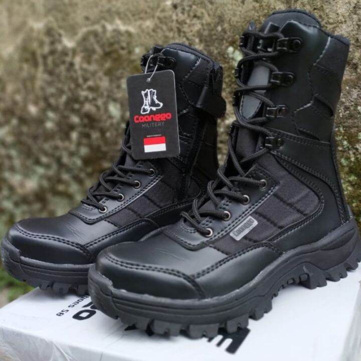 Sepatu PDL TNI king pdl terbaru predator hitam KULIT SAPI PREMIUM Asli ...