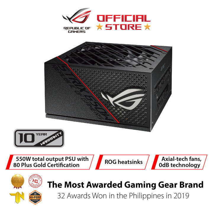 ASUS ROG Strix 550W Gold PSU, Power Supply (ROG heatsinks, Axial-tech ...