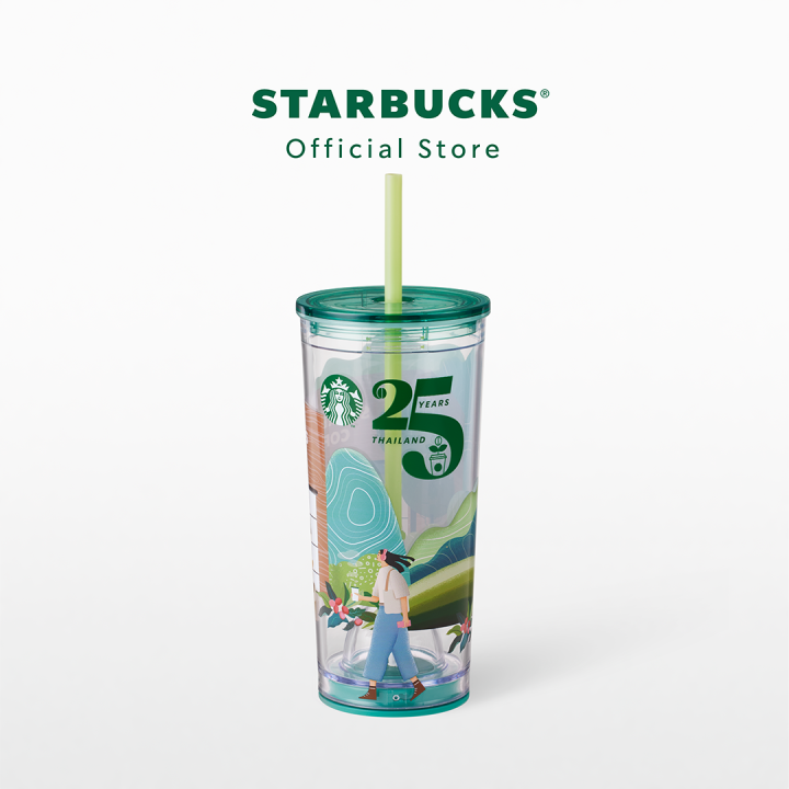 Starbucks 25TH Coffee People Planet Crystal Cold Cup 18oz. ทัมเบลอร์ ...