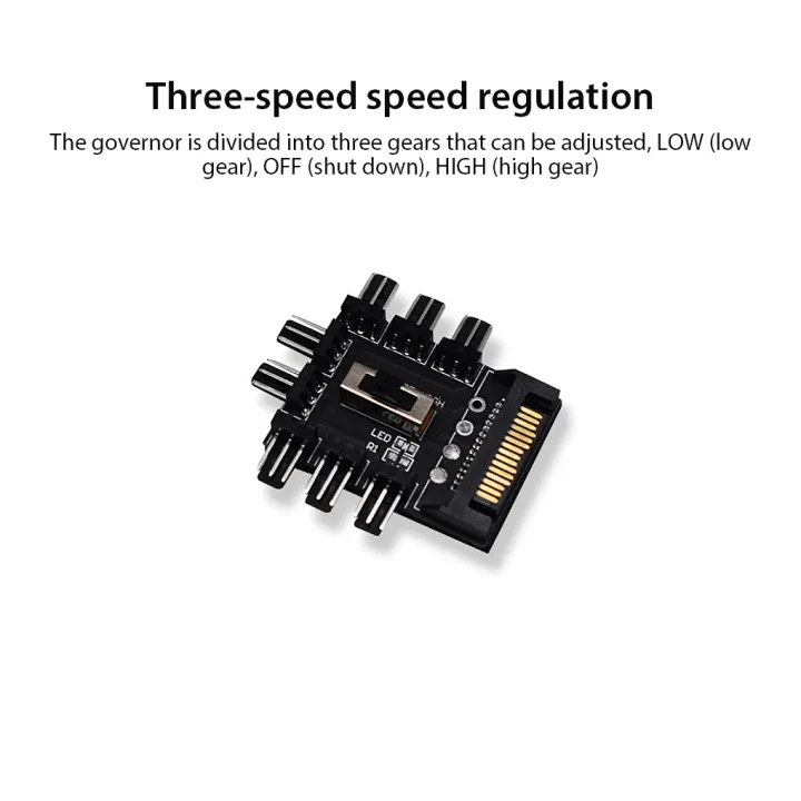 Computer Motherboard Fan Hub Splitter Extension PC Speed Control Board ...