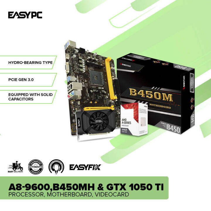 EasyPC | AMD A8-9600 Processor + Biostar B450MH Motherboard + Palit GTX ...