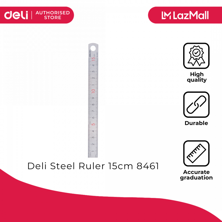 Deli Desktop Supplies Steel Ruler 15cm 8461 [75258461] | Lazada PH
