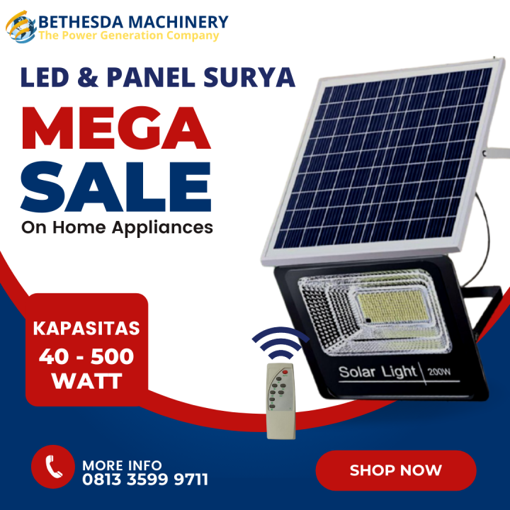 LAMPU SOROT SOLAR CELL LED 40 60 100 200 300 500 Watt LAMPU TAMAN ...