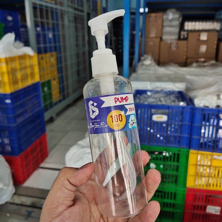 (ISI 100 PCS) Botol Pump 250 ml Botol Hand Sanitizer Botol Sabun Botol Pump 250ml + Tutup . FREE ...